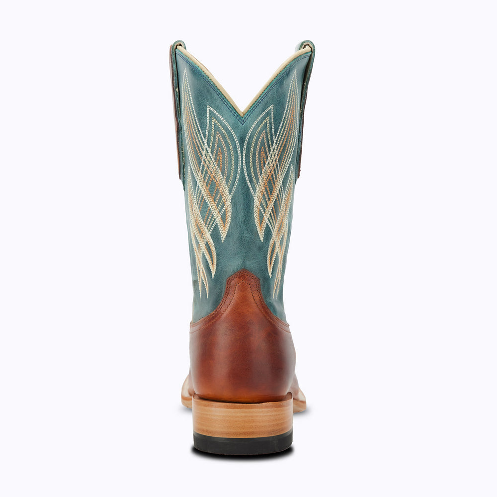 Cisco Tan Stitch Cowboy Boot Medium Square Toe Western Men's