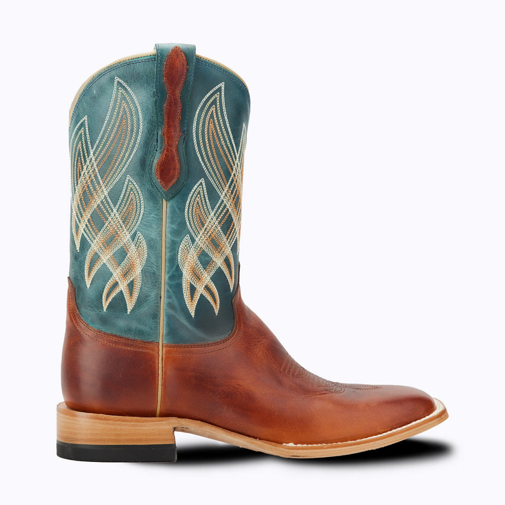 Cisco Tan Stitch Cowboy Boot Medium Square Toe Western Men's