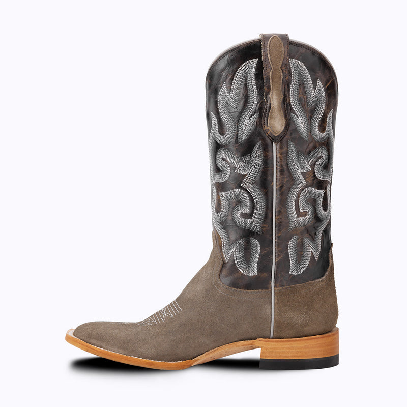 Ft. Worth Gray Roughout Cowboy Boot Medium Square Toe Western Men's