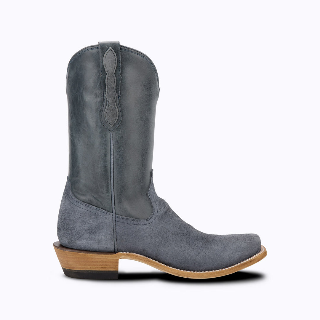 Tulsa Slate Blue Grey Cowboy Boot Wide Square Toe Western Men's ...