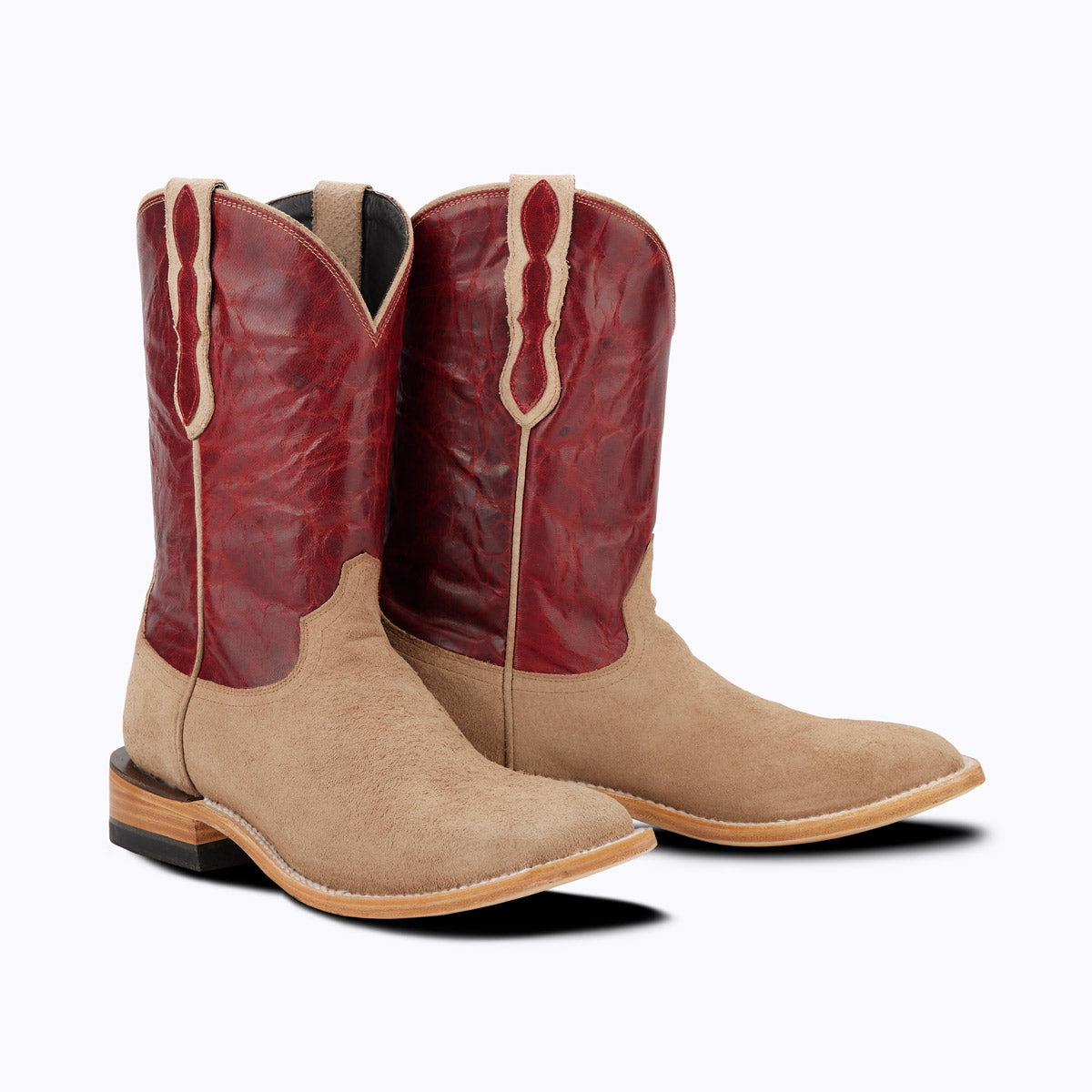 Jackson Red and Tan Cowboy Boot Wide Square Toe Western Men's