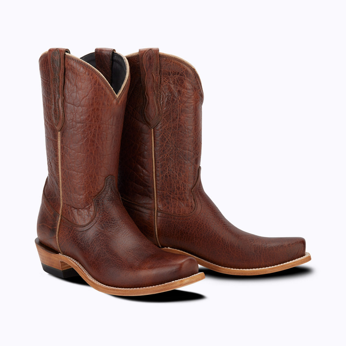 Tulsa Cognac Red-Brown Cowboy Boot Wide Square Toe Western Men's